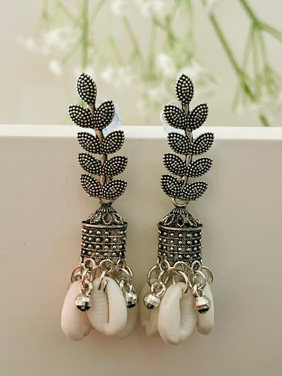 Long Branch Oxy Shell Drop Jhumki – Desi Closet