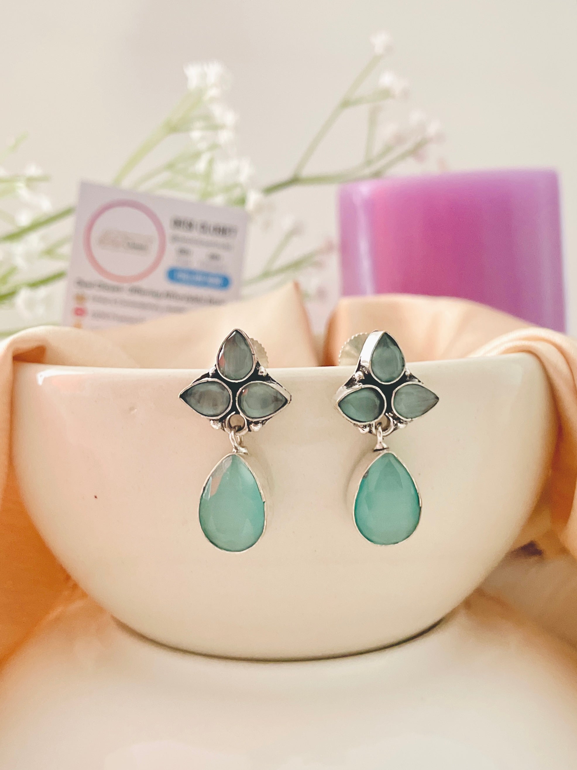 Sky Stone 3 Petal Drop – Desi Closet