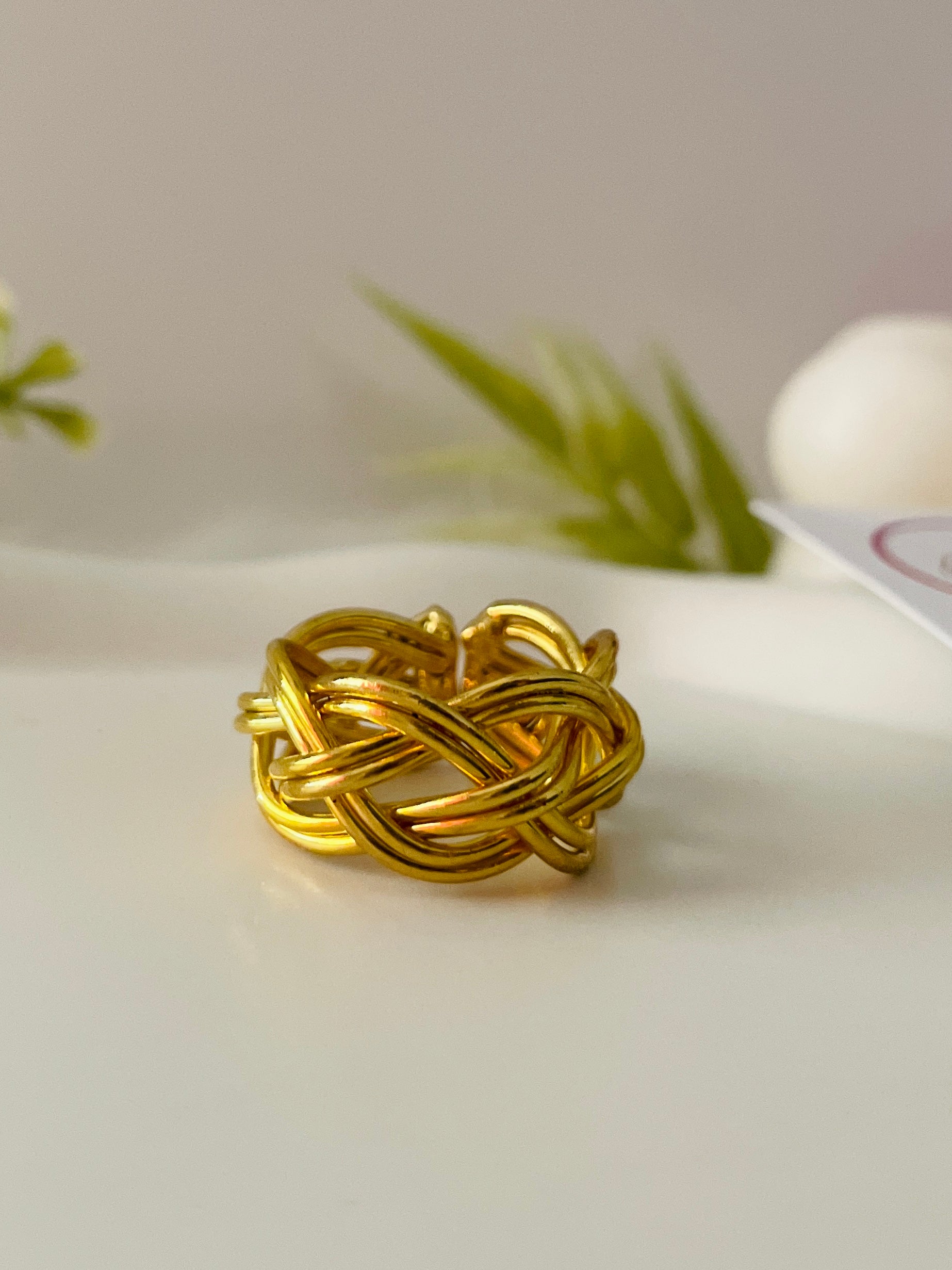 Adjustable Rope Design Ring – Desi Closet